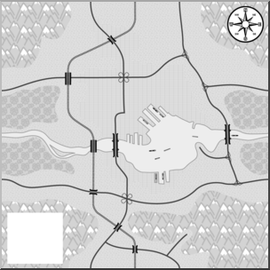 Clip Art: Generic Map 04 Grayscale Blank – Abcteach