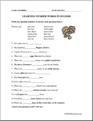 Spanish: SeÃ’ales – NË™meros: Cero (primaria/elementaria) – Abcteach