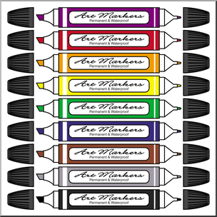 Clip Art: Markers Color – Abcteach