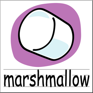Clip Art: Basic Words: Marshmallow Color Labeled – Abcteach