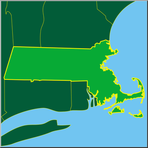 Clip Art: US State Maps: Massachusetts Color – Abcteach