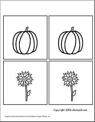 Matching: Fall (pre k – primary) b/w – Abcteach