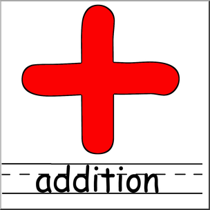 Clip Art: Math Symbols: Set 2: Addition Color Labeled – Abcteach