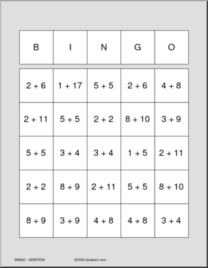 Bingo Cards: Numbers 1-20 (check sheet) – Abcteach