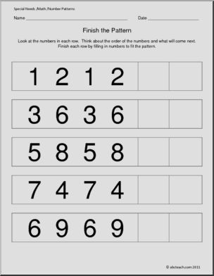 Special Needs : Math – Letter Patterns – Abcteach