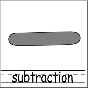 Clip Art: Math Symbols: Set 1: Subtraction B&W – Abcteach