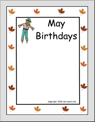 Border Paper: May Birthdays – Abcteach