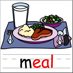 Clip Art: Basic Words: -eal Phonics: Meal Color – Abcteach