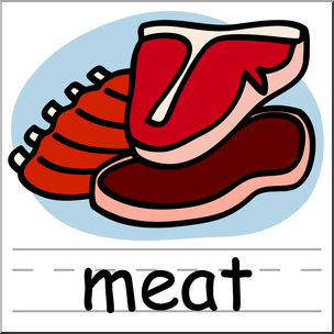 Clip Art: Basic Words: Meat (coloring page) – Abcteach