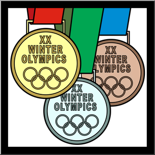 Clip Art: 2006 Winter Olympics Medals Color – Abcteach