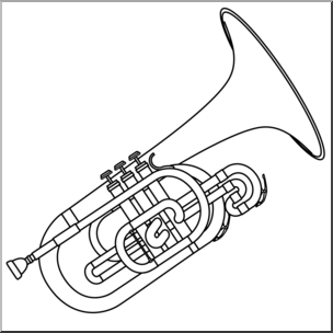 Clip Art: Mellophone B&W – Abcteach