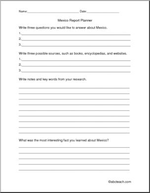 Report Planner: Mexico – Abcteach