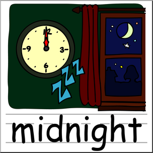 Clip Art: Basic Words: Midnight Color Labeled – Abcteach