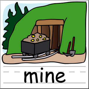 Clip Art: Basic Words: Mine Color Labeled – Abcteach