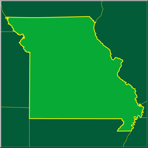 Clip Art: US State Maps: Missouri Color – Abcteach