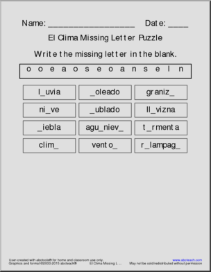 El clima/Weather – Abcteach