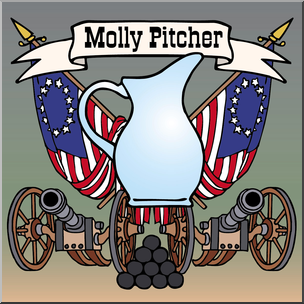 Clip Art: US Folklore: Molly Pitcher Color 1 – Abcteach