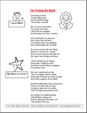 Mom Poem (from Songs 4 Teachers) – Abcteach