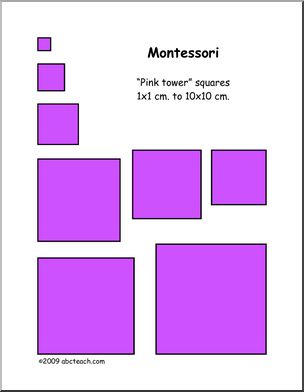 Pink Tower Block Extension (montessori) (color) – Abcteach