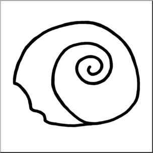 Clip Art: Seashells: Moon Shell B&W – Abcteach