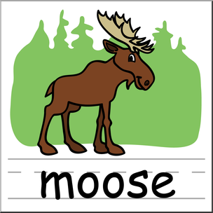Clip Art: Basic Words: Moose Color Labeled – Abcteach