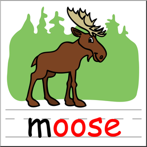 Clip Art: Basic Words: -oose Phonics: Moose Color – Abcteach