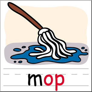 Clip Art: Basic Words: -op Phonics: Mop Color – Abcteach