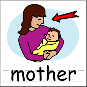 Clip Art: Basic Words: Mother Color Labeled – Abcteach