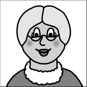 Clip Art: Mrs. Claus Grayscale – Abcteach