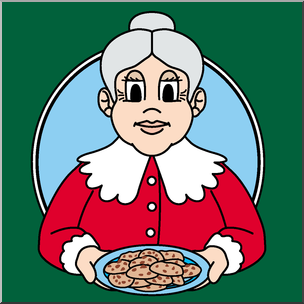 Clip Art: Christmas Portraits: Mrs. Claus Color – Abcteach