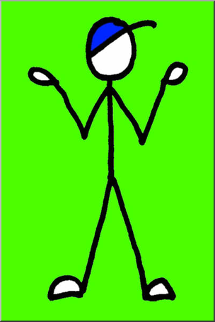 Clip Art: Stick Guy Baseball Cap Color – Abcteach