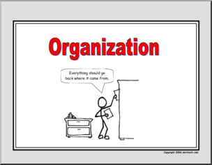 Poster: Life Skills – Organization (stick figure) – Abcteach