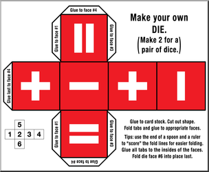 Clip Art: Math Dice 1 Color 2 – Abcteach