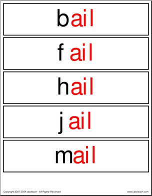 Word Wall “ail” words’ – Abcteach