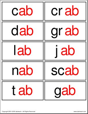 “ab” words’ Word Wall – Abcteach