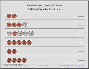 Counting US Money Math – Abcteach