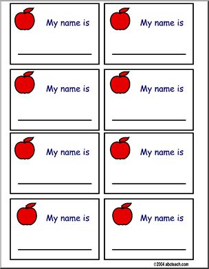 Name Tag: Apple theme – Abcteach