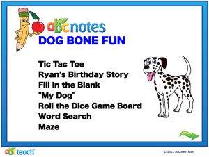 Interactive: Notebook: Animals: Dog Bone Fun (prek/elem) – Abcteach