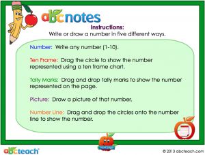 Interactive: Notebook: Math – Number Sense (kdg) – Abcteach