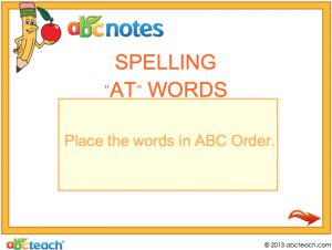 Interactive: Notebook: ABC Order – “AT” Words – Abcteach