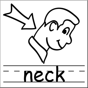 Clip Art: Basic Words: Neck B&W Labeled – Abcteach