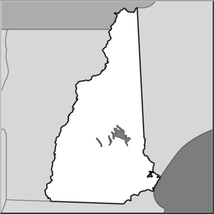 Clip Art: US State Maps: New Hampshire Grayscale – Abcteach