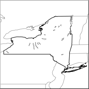 Clip Art: US State Maps: New York B&W – Abcteach