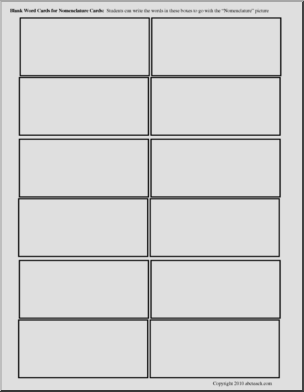 Nomenclature: Blank Word Cards (PDF) – Abcteach