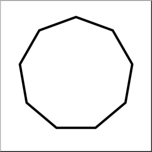 Clip Art: Shapes: Nonagon B&W Unlabeled – Abcteach