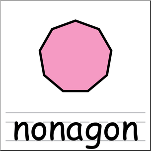 Clip Art: Shapes: Nonagon Color Labeled – Abcteach