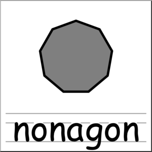 Clip Art: Shapes: Nonagon Grayscale Labeled – Abcteach