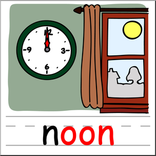 Clip Art: Basic Words: -oon Phonics: Noon Color – Abcteach