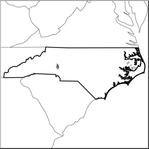 Clip Art: US State Maps: North Carolina B&W – Abcteach