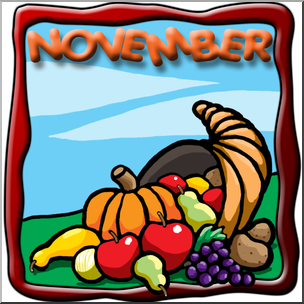 Clip Art: Month Graphic: November Color – Abcteach